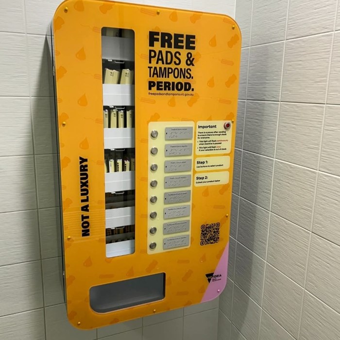 Free pad and tampon dispensers | Glen Eira Library